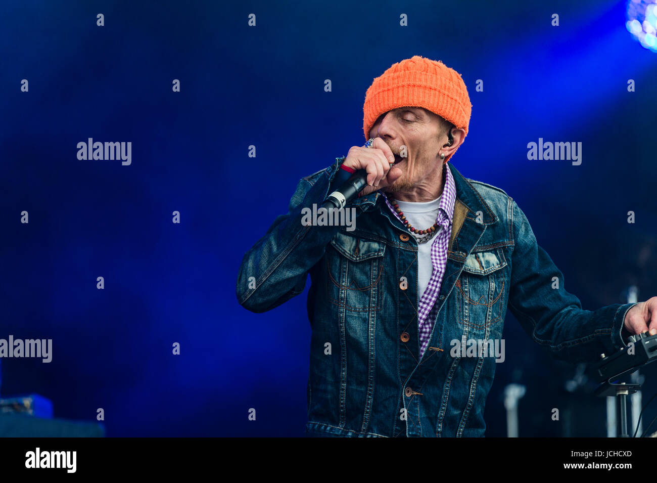 Dundrennan, Scotland, UK - July 24, 2015: Rob Birch of the Stereo MCs ...