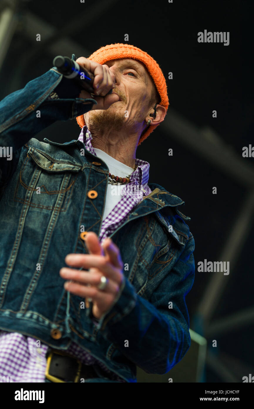Dundrennan, Scotland, UK - July 24, 2015: Rob Birch of the Stereo MCs ...