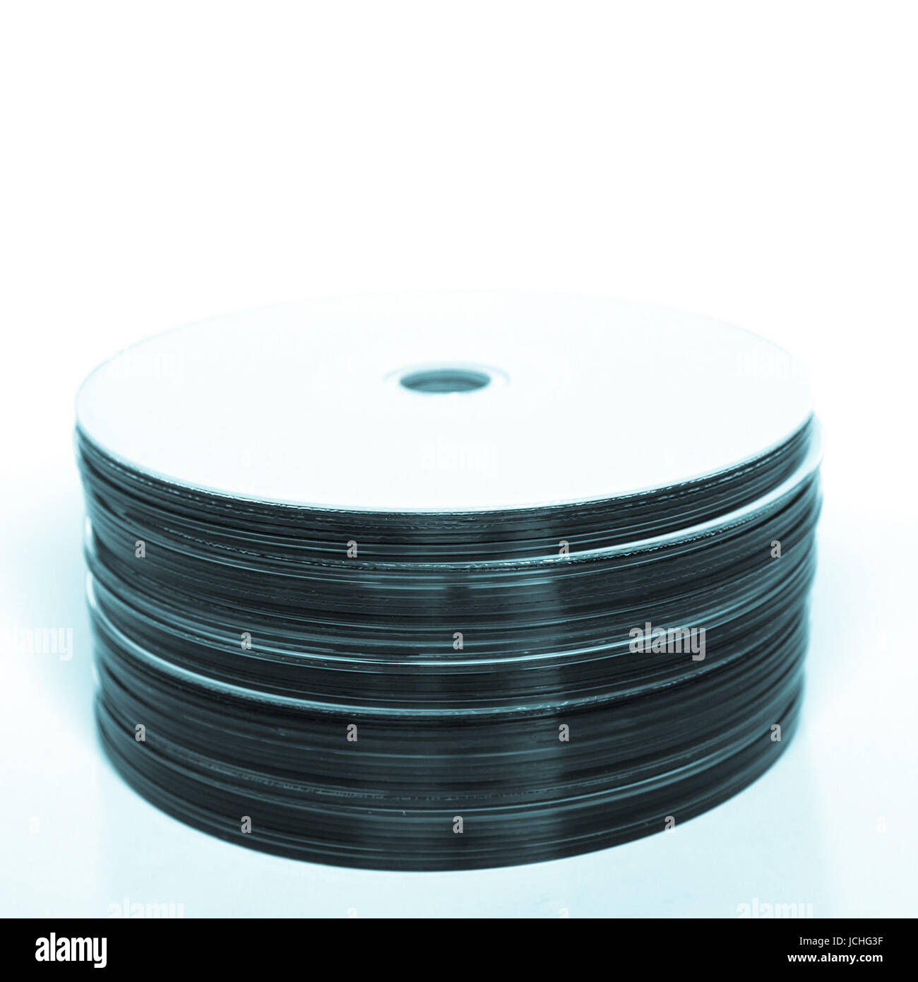 CD or DVD for music data video recording - cool cyanotype Stock Photo ...