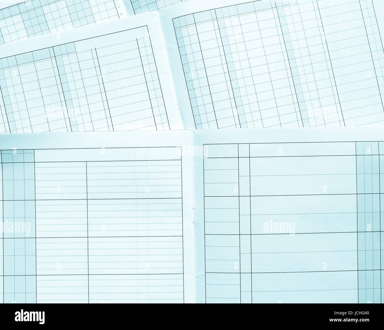 A blank paper form or business document - cool cyanotype Stock Photo ...