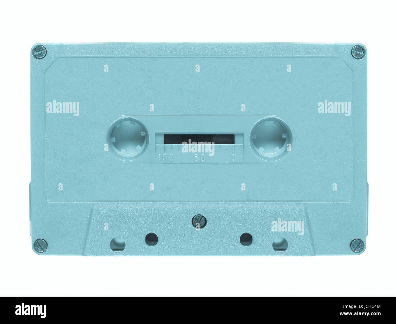 Magnetic tape cassette for audio music recording - isolated over white ...
