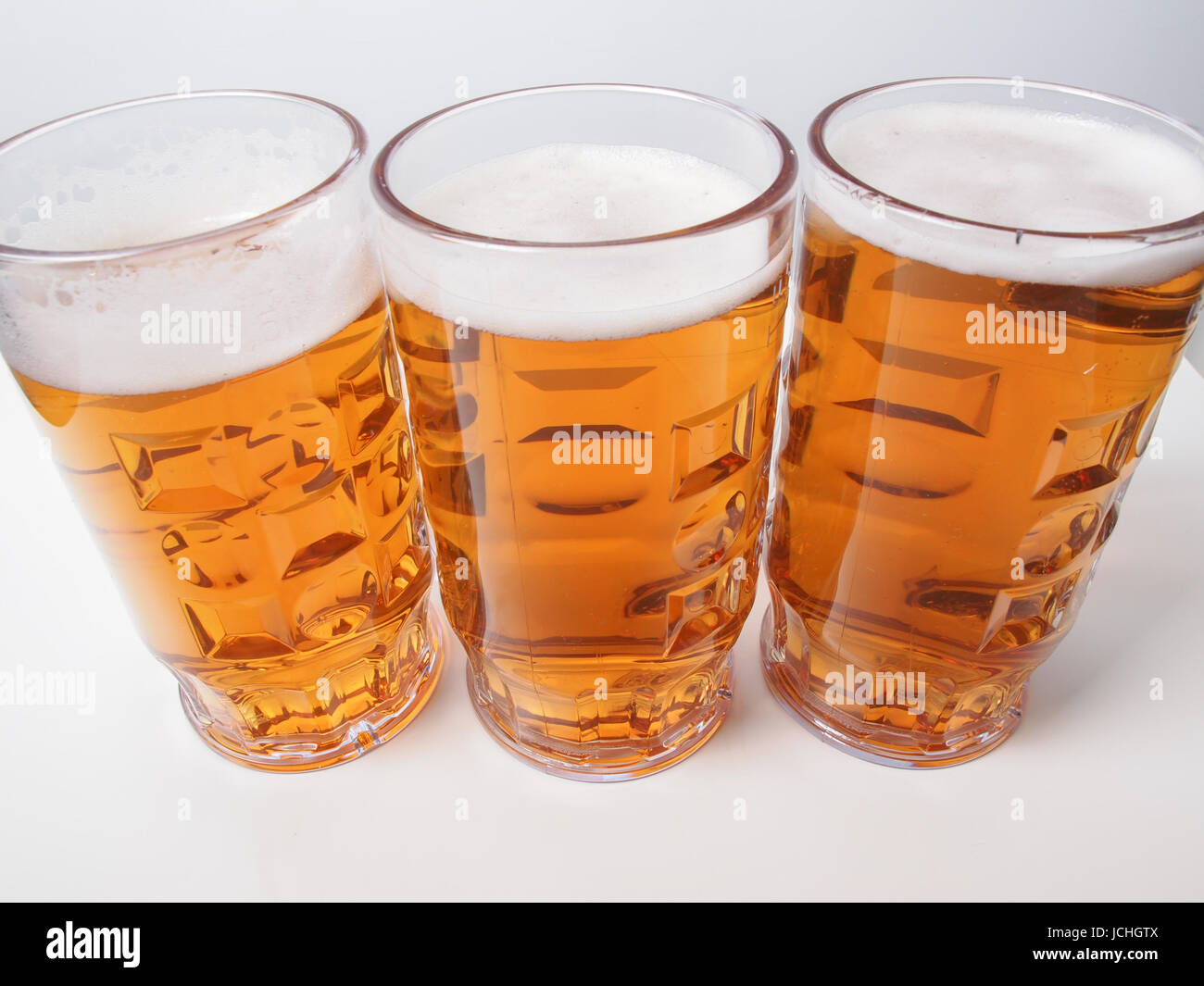 Many large glasses of German lager beer Stock Photo - Alamy