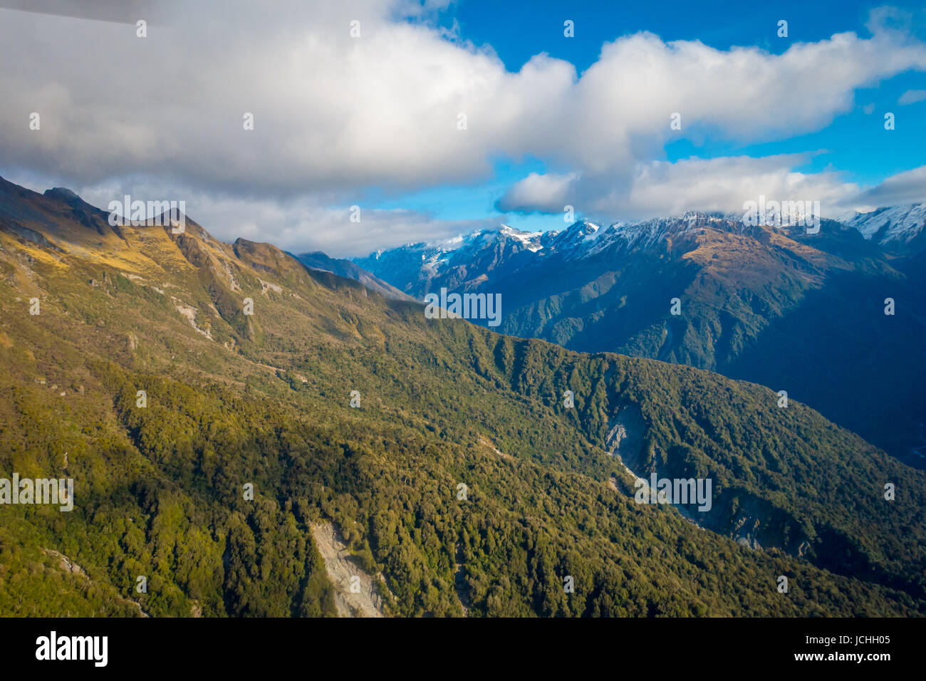 Beautiful landscape of the New Zealand - hills covered by green grass ...