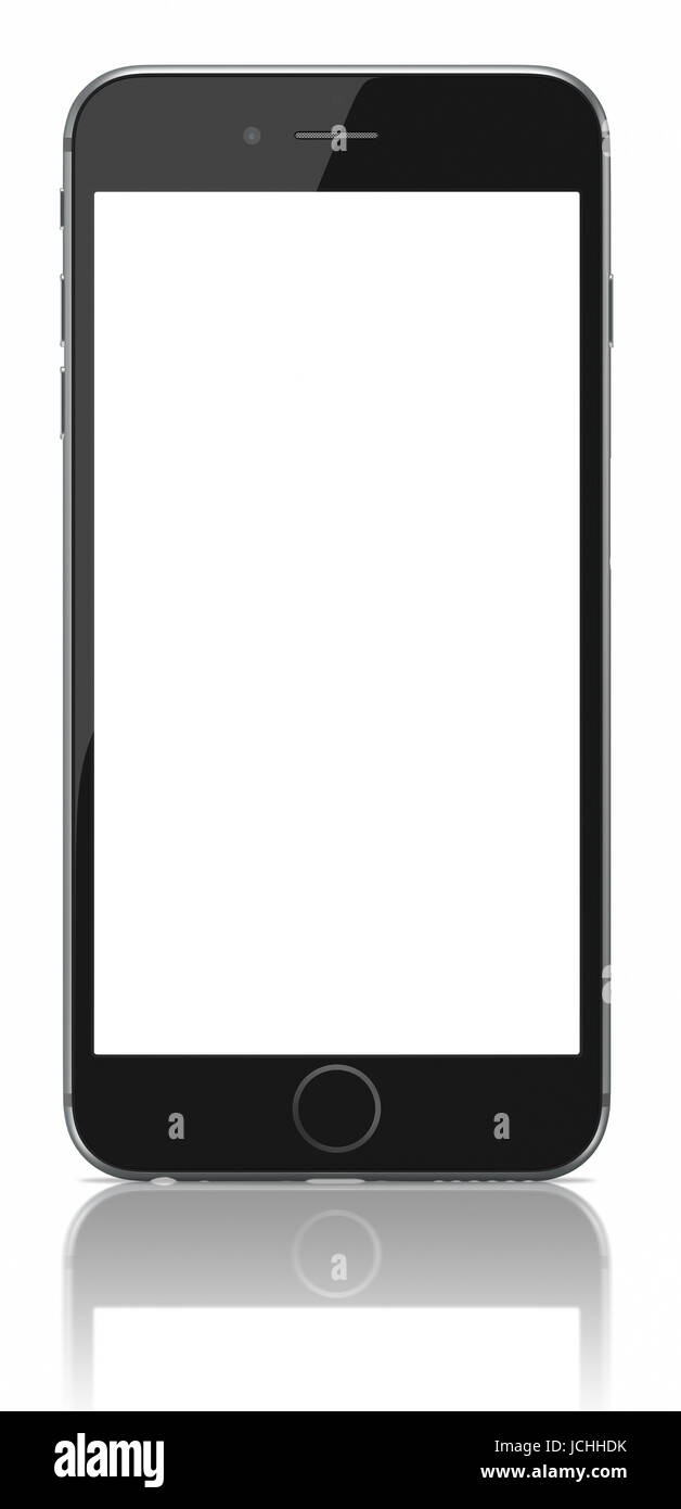 new Smartphone with blank screen on white background Stock Photo - Alamy
