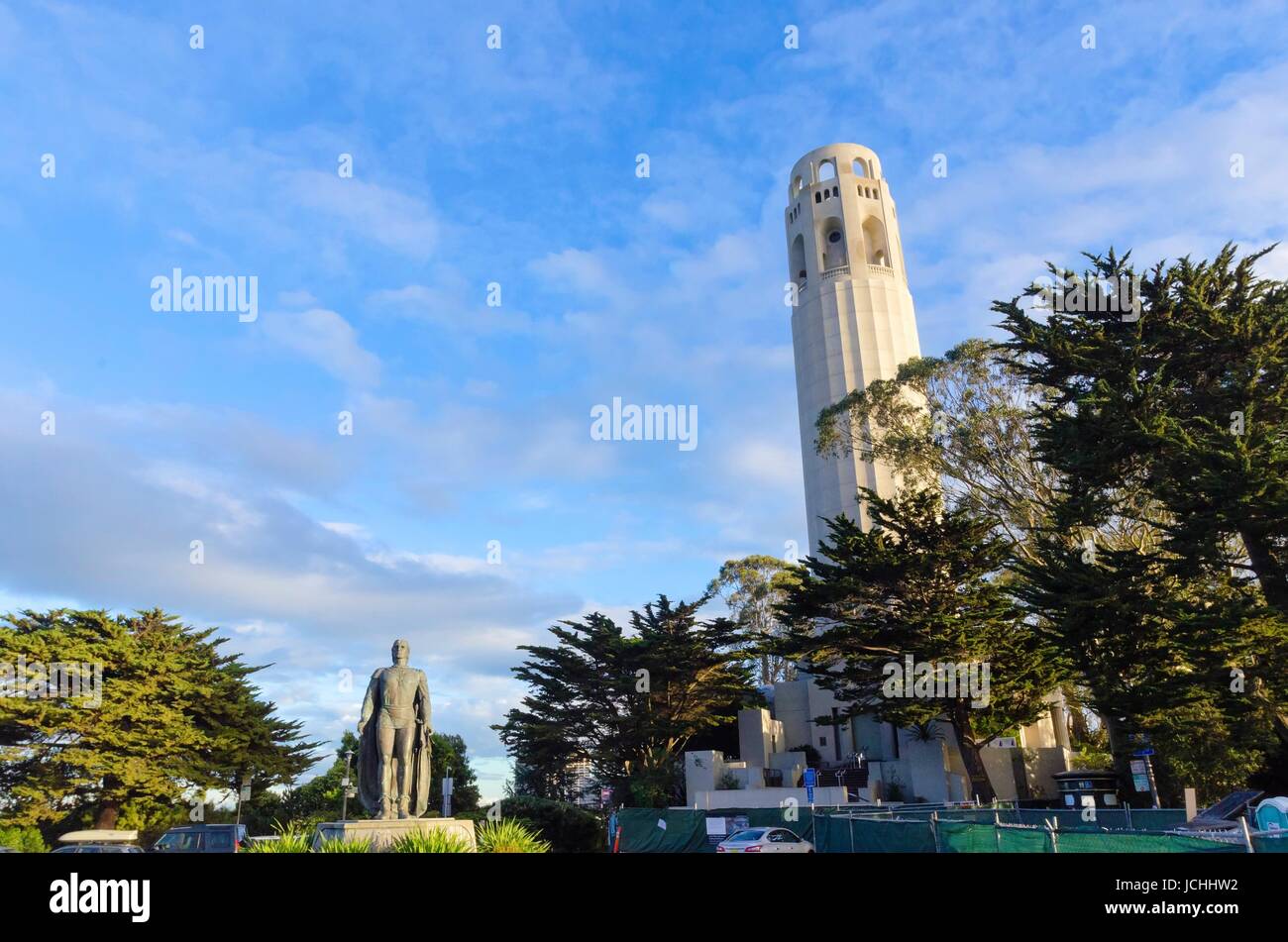 Coit Tower, aka the Lillian Coit Memorial Tower on Telegraph Hill ...