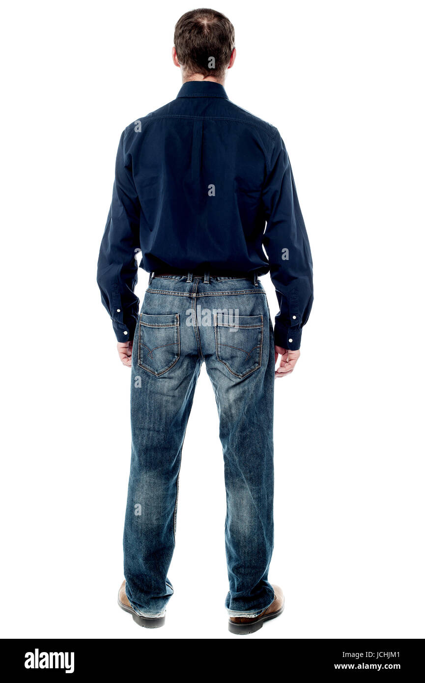 Corporate executive from back, isolated on white Stock Photo - Alamy