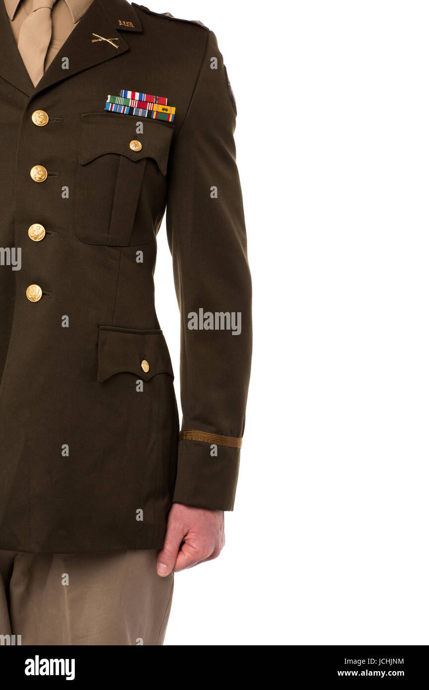 Young man in military uniform, cropped image Stock Photo - Alamy