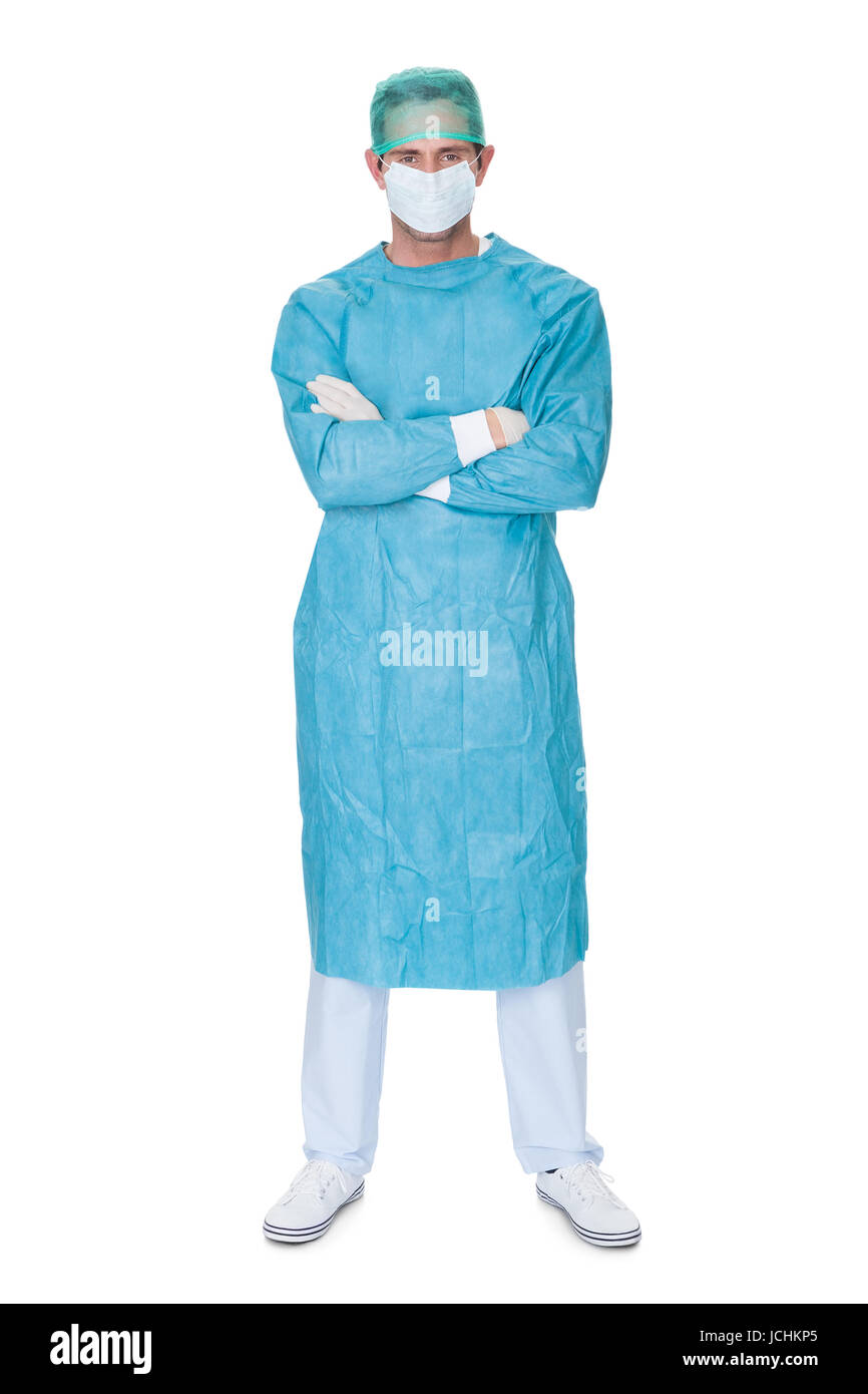 Male surgeon in scrubs uniform. Isolated on white Stock Photo - Alamy
