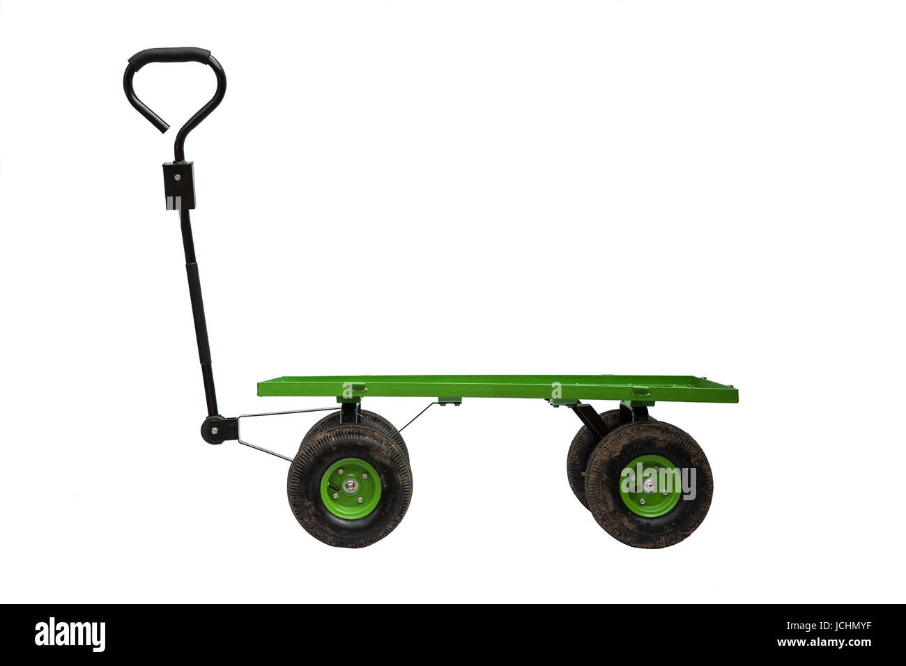 Four wheel trolley and handle isolated on white background Stock Photo ...