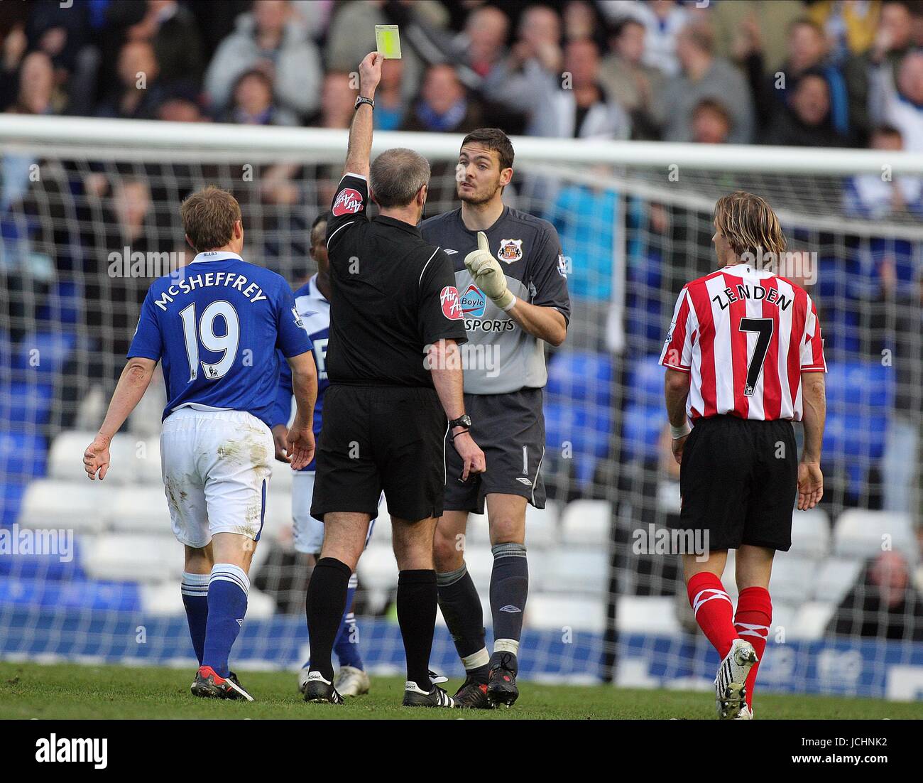 CRAIG GORDON RECEIVES A CAUTION BIRMINGHAM CITY V SUNDERLAND BIRMINGHAM ...