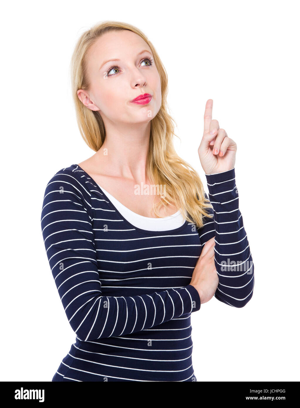 Woman think of idea Stock Photo - Alamy