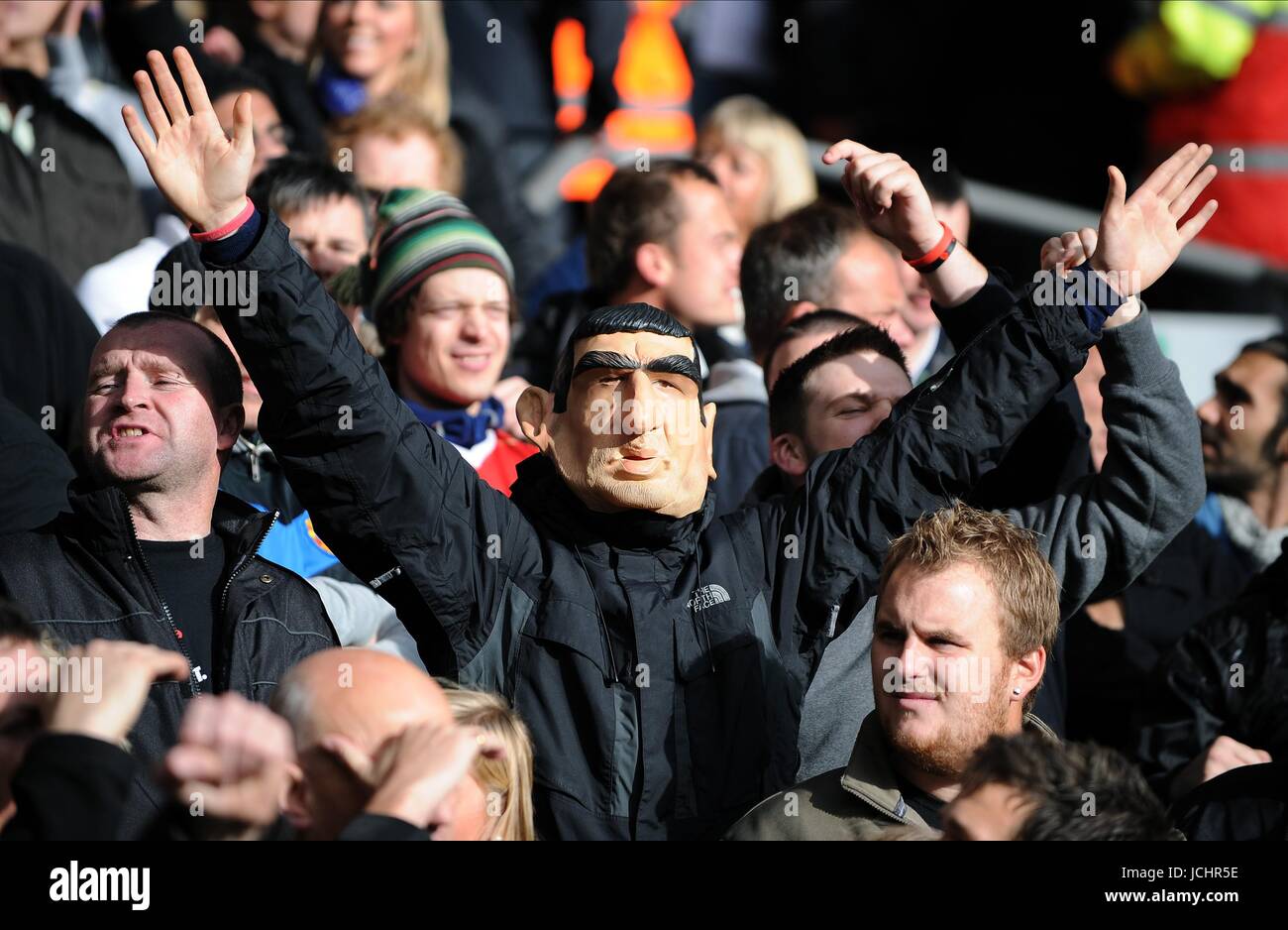 MANCHESTER UNITED FAN WITH ERIC CANTONA MASK LIVERPOOL V MANCHESTER ...