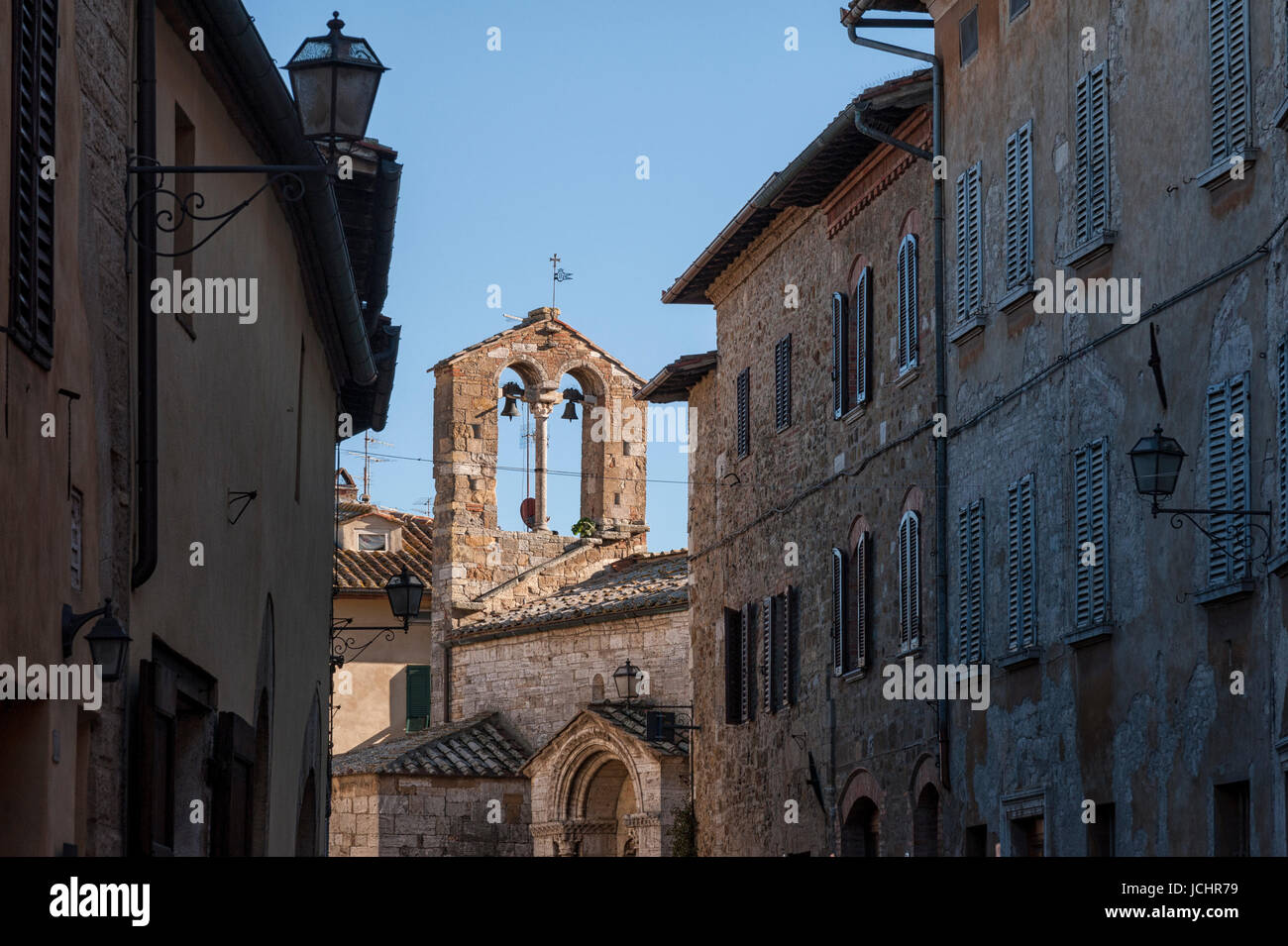 SAN QUIRICO D'ORCIA, ITALY - OCTOBER 30, 2016: Church of Santa Maria ...