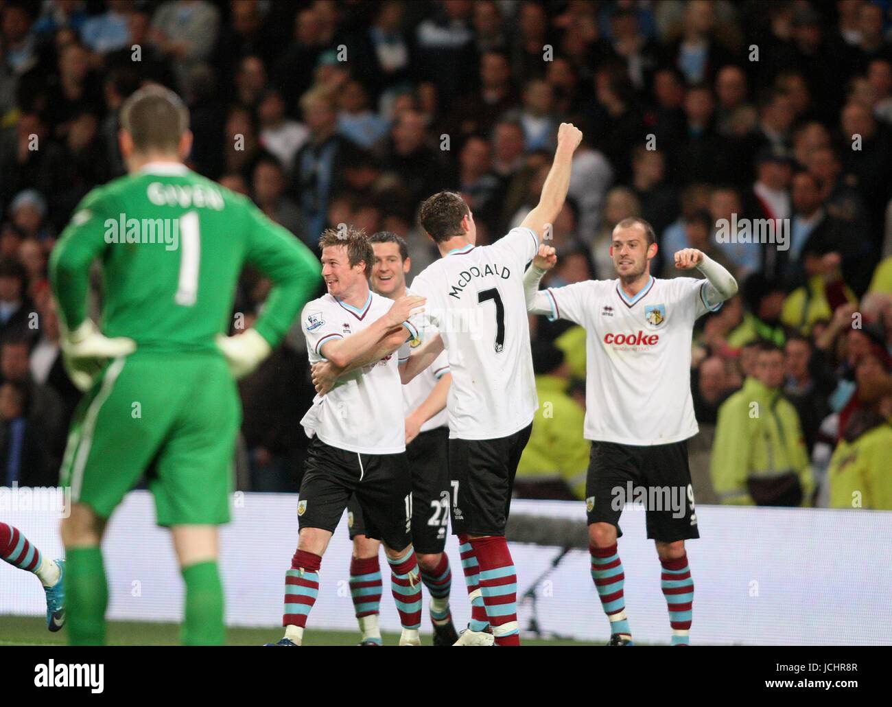 KEVIN MACDONALD & STEVEN FLETCHER CELEBRATE MANCHESTER CITY V BURNLEY ...