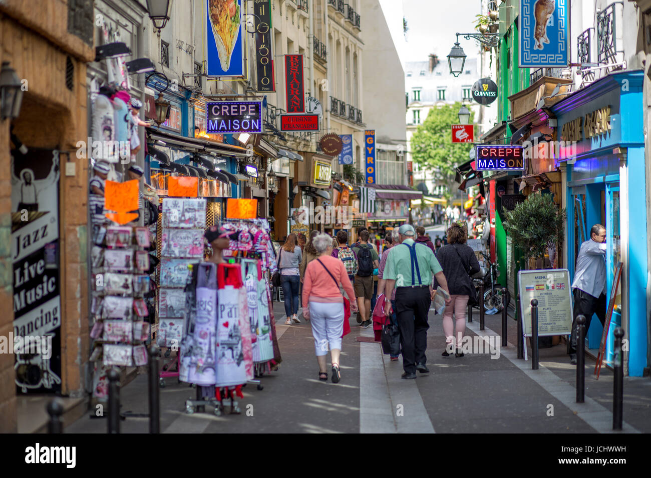 Tourist street in Paris Stock Photo - Alamy