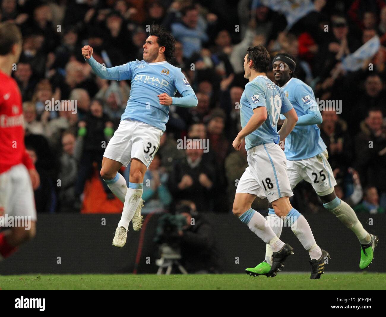CARLOS TEVEZ CELEBRATES MANCHESTER CITY V ARSENAL MANCHESTER CITY V ...
