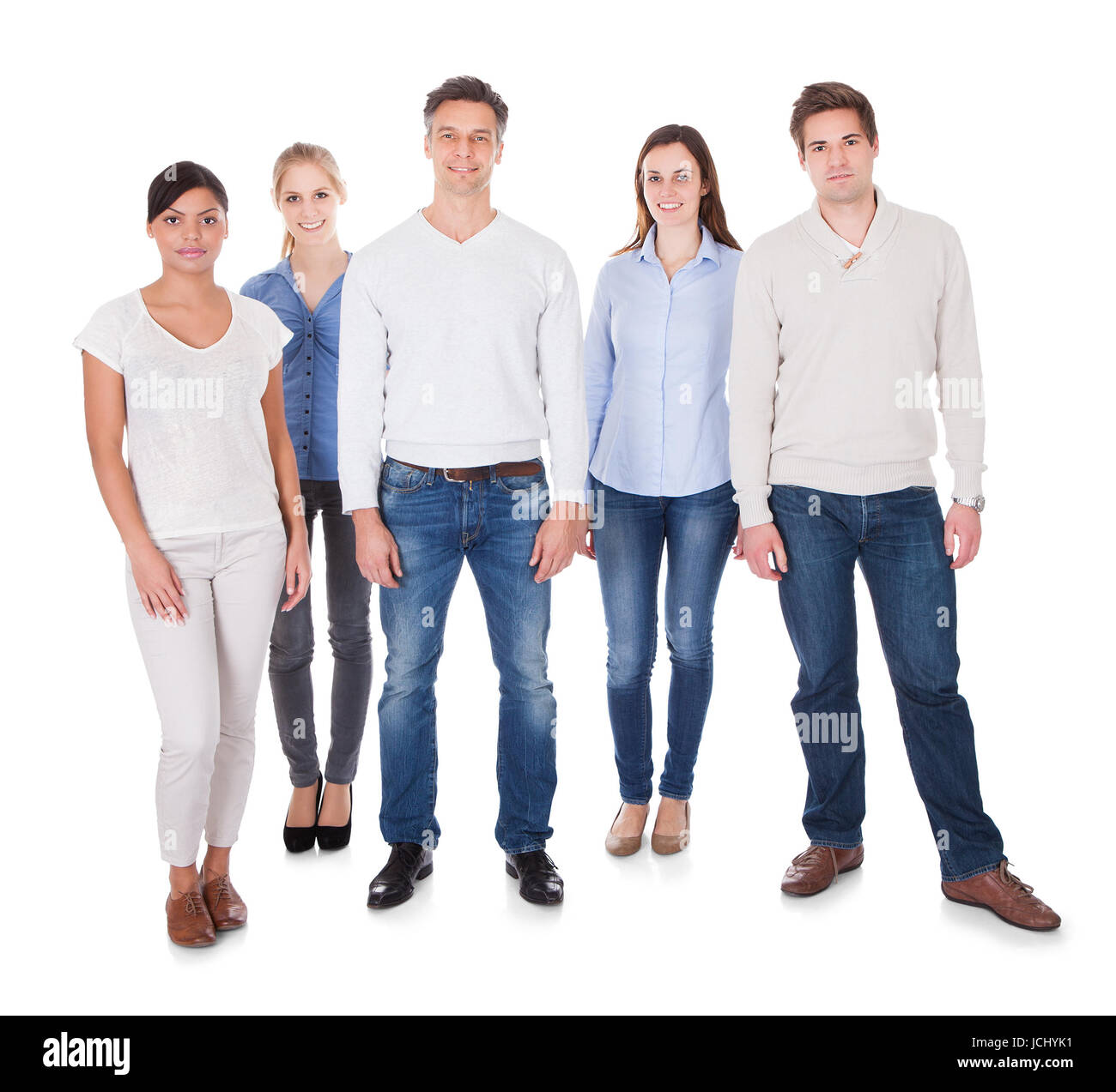 Multicultural people smiling standing Cut Out Stock Images & Pictures ...