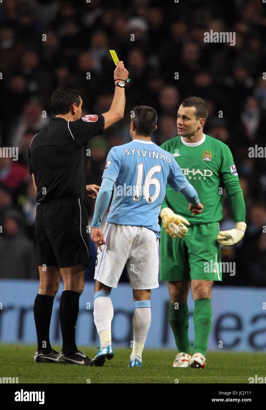 SHAY GIVEN GETS BOOKED MANCHESTER CITY V SUNDERLAND MANCHESTER CITY V ...