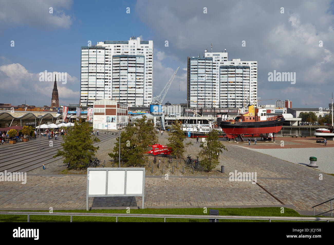 Residential towers at the inner city of Bremerhaven (Germany, federal ...
