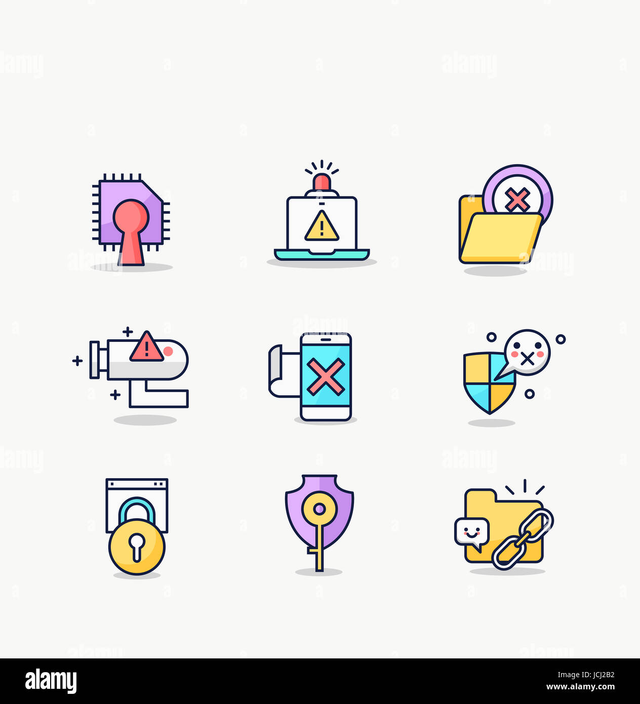 Icons related security hi-res stock photography and images - Alamy