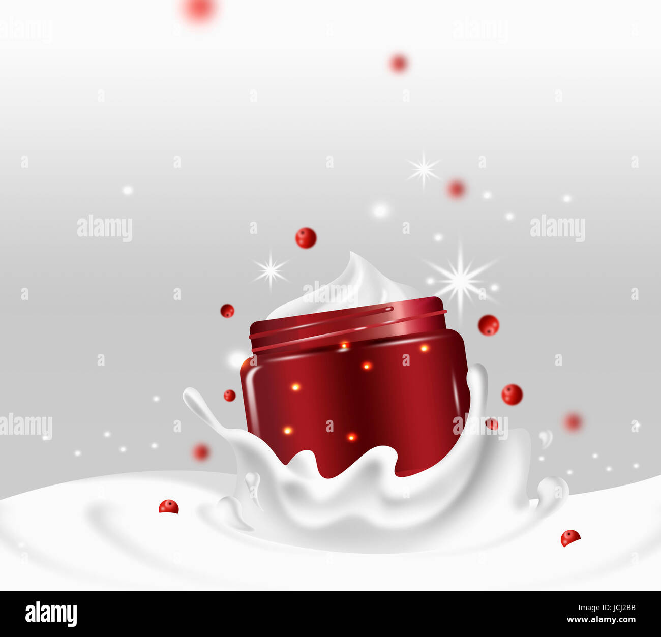 Red cosmetic cream case Stock Photo - Alamy