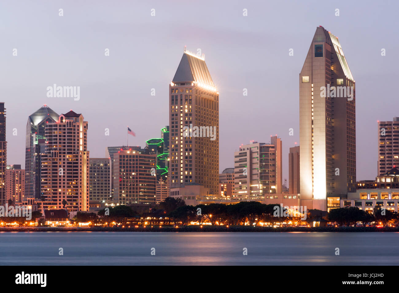 Prominent architecture stands at the waterfront in San Diego Stock ...