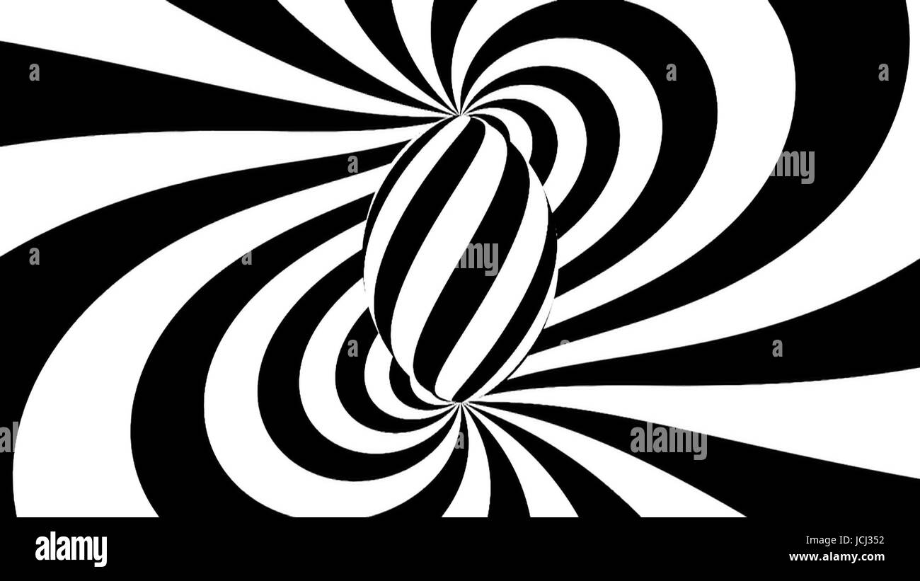 Hypnotic spiral. Black and white hypnosis. 3d rendered Stock Photo - Alamy
