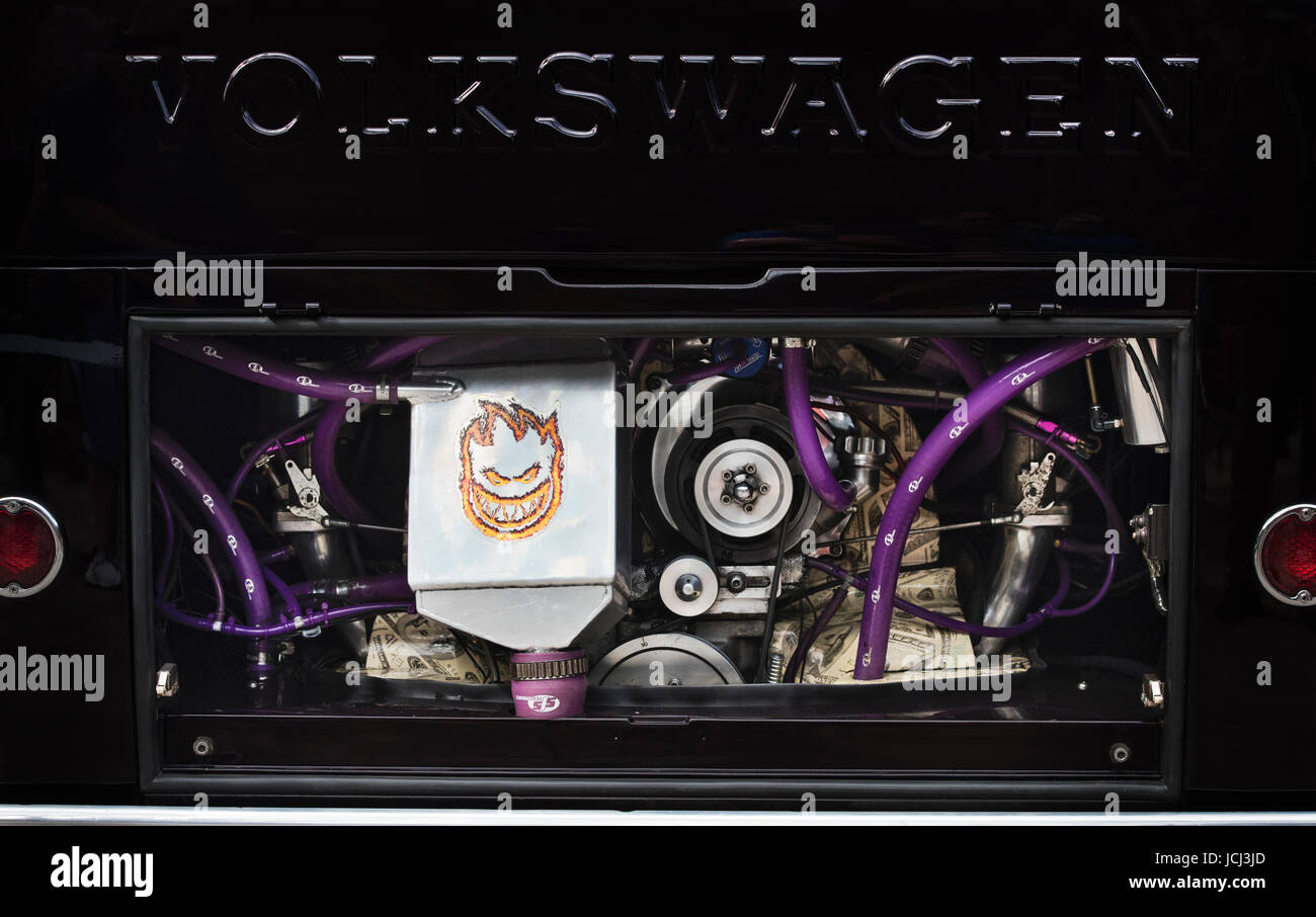 Custom VW Volkswagen camper van engine Stock Photo - Alamy