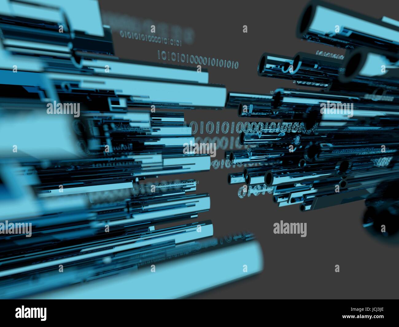 Glowing Fiber Optic Channels Closeup . Fiber Channel Background. 3d ...