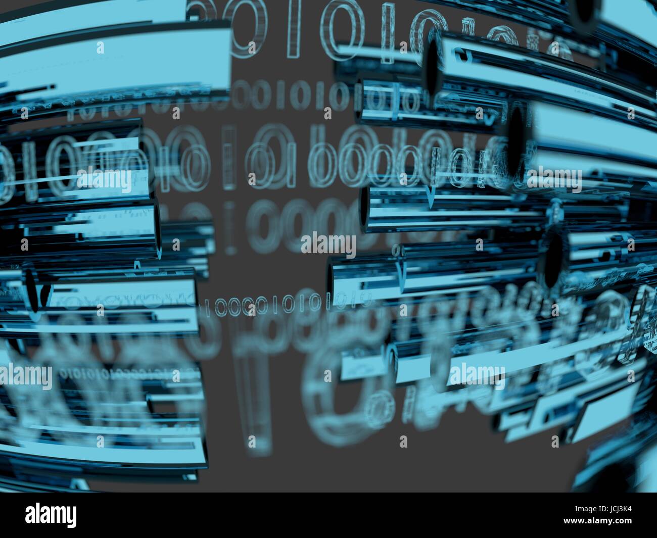 Data transfer by optical fibre information technology. 3d render Stock ...
