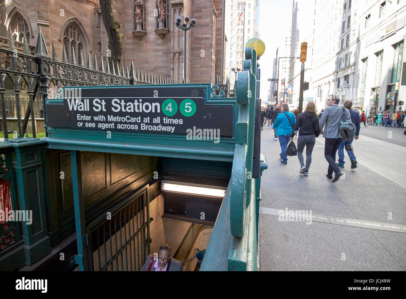 wall street station New York City USA Stock Photo - Alamy