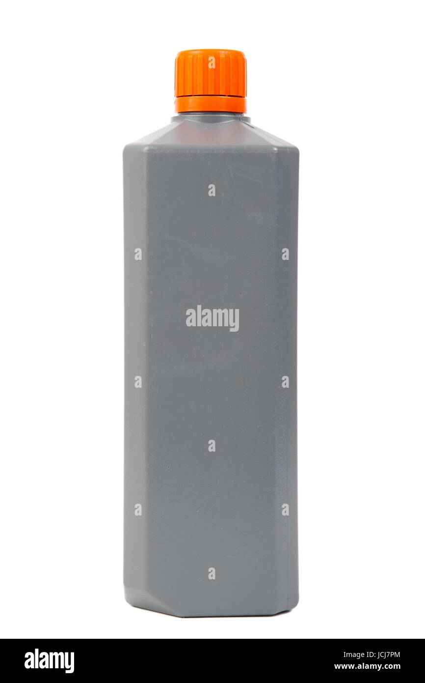 Gray plastic can isolated on white background Stock Photo - Alamy
