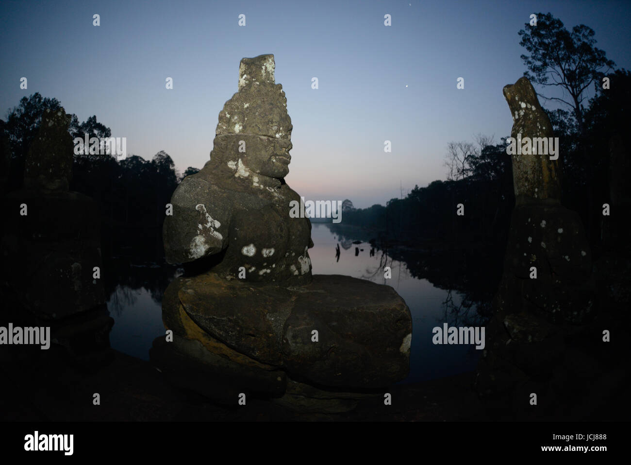 The Bridge at the Angkor Tom Gate in the Temple City of Angkor near the ...