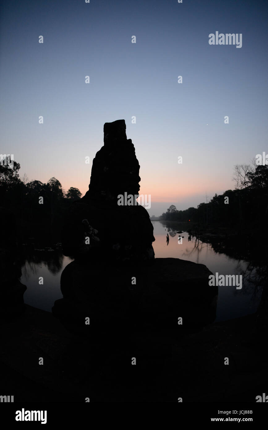 The Bridge at the Angkor Tom Gate in the Temple City of Angkor near the ...