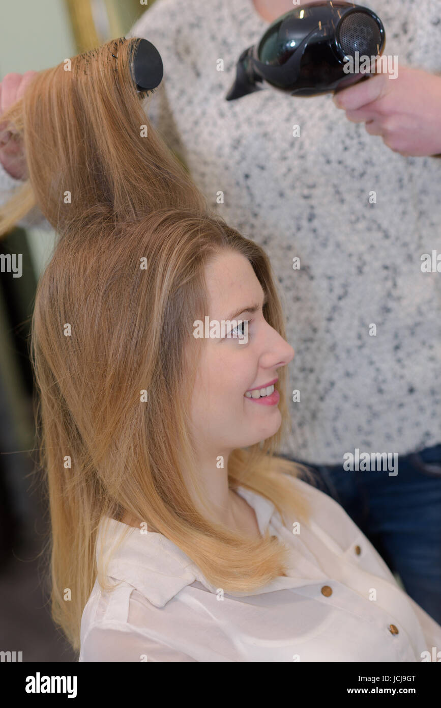 hair drying process at salon Stock Photo - Alamy
