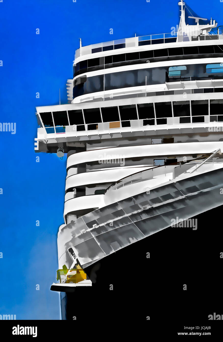 Cruise ship profile. --Photo Art Painting Stock Photo - Alamy