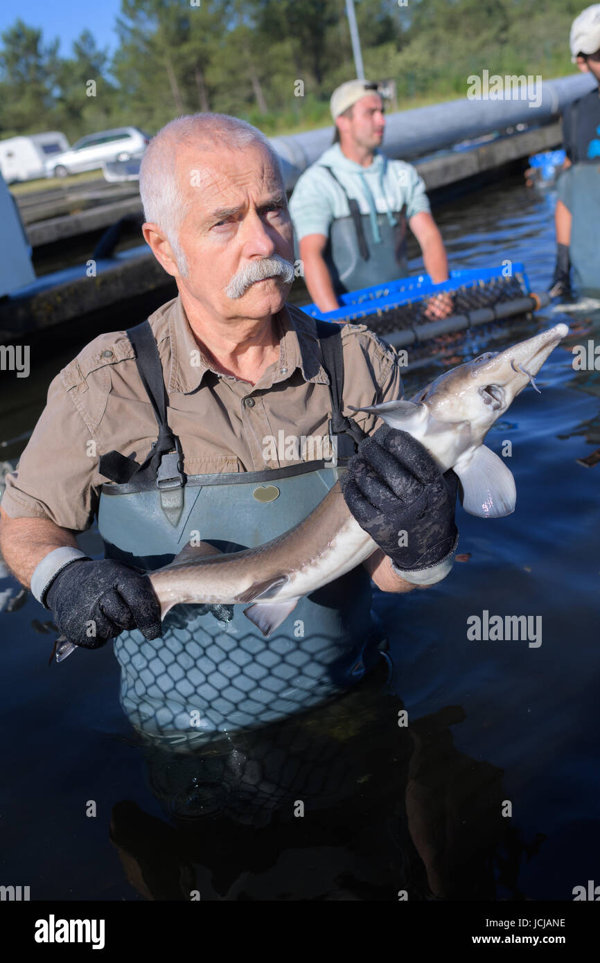 Man holding fish by its tail hi-res stock photography and images - Alamy
