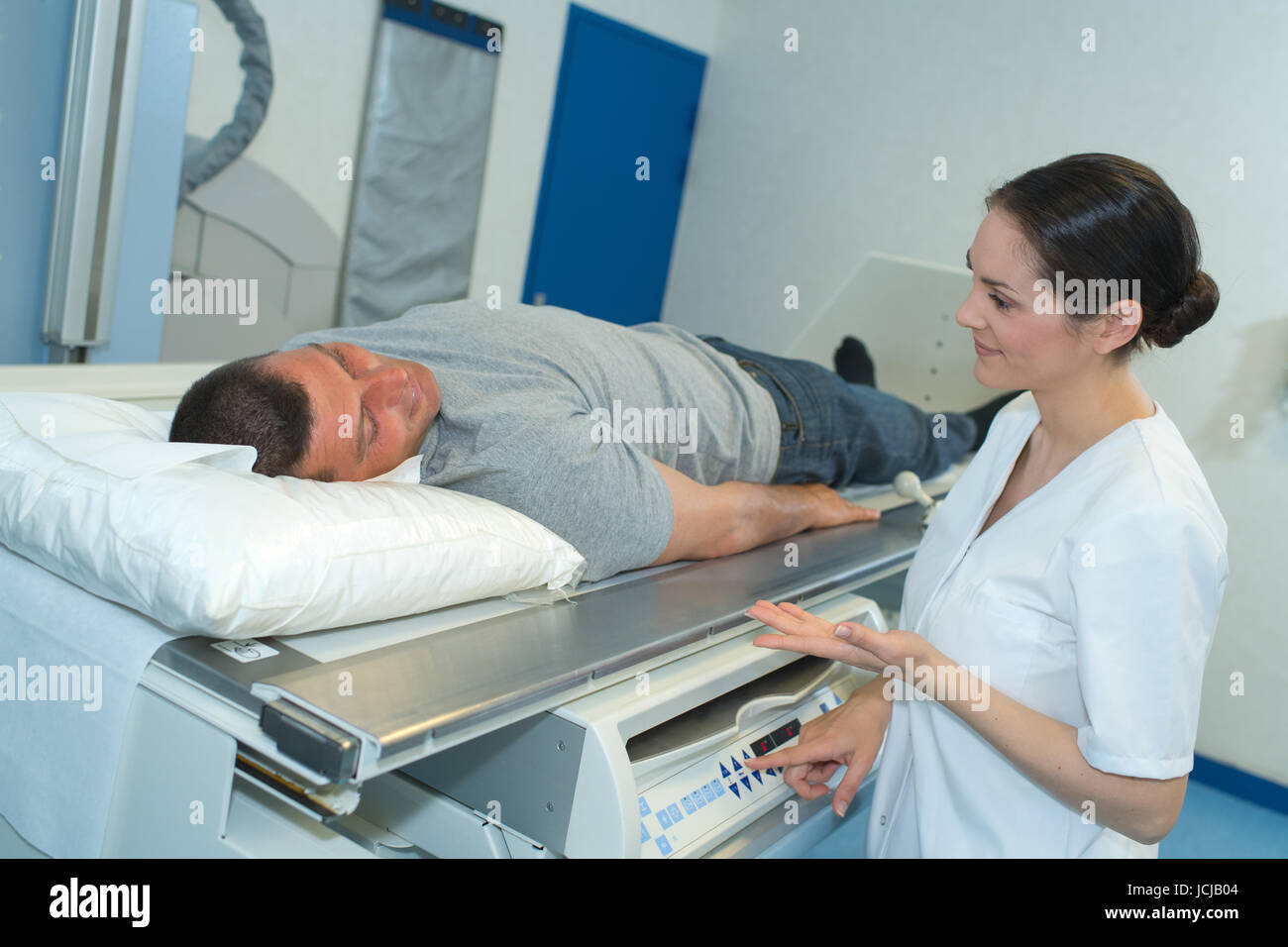 female patient undergoing tests Stock Photo - Alamy