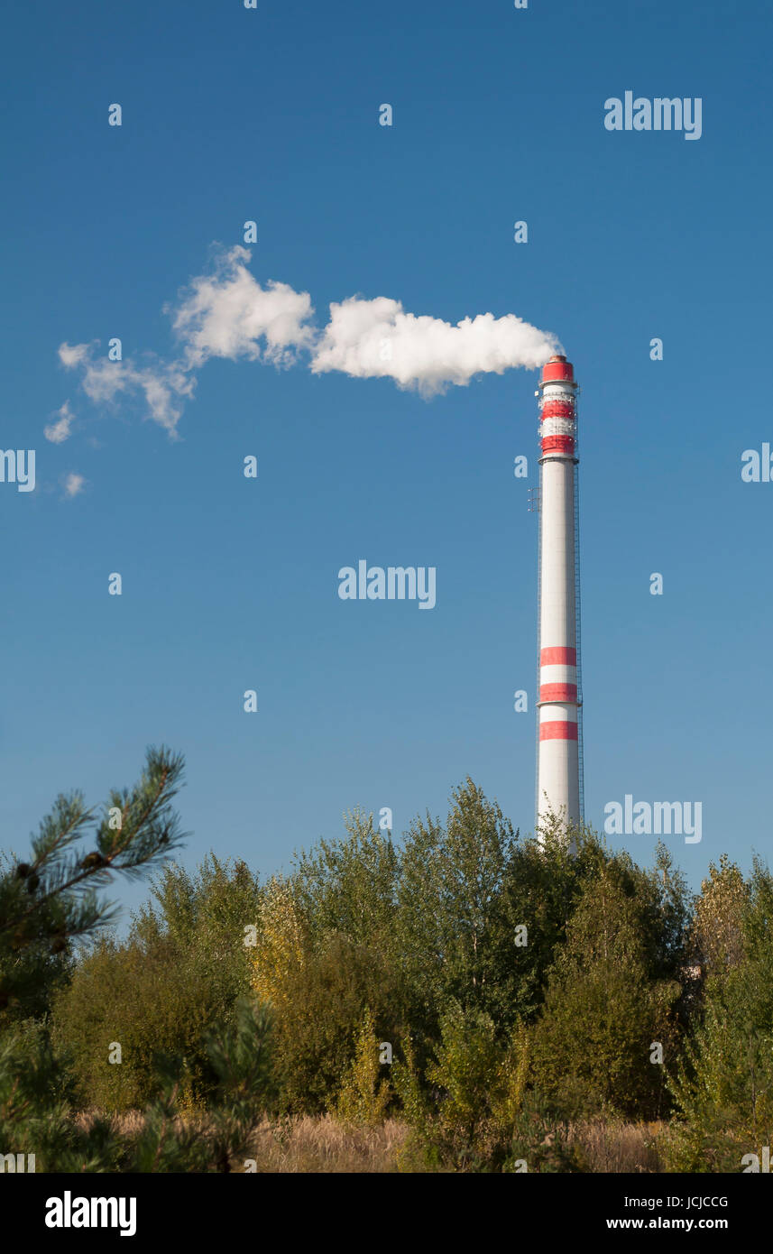 Steam rising from chimney, air pollution concept Stock Photo - Alamy
