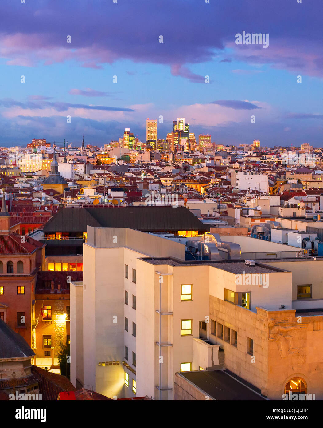 View of Madrid in the beautiful twilight. Spain Stock Photo - Alamy