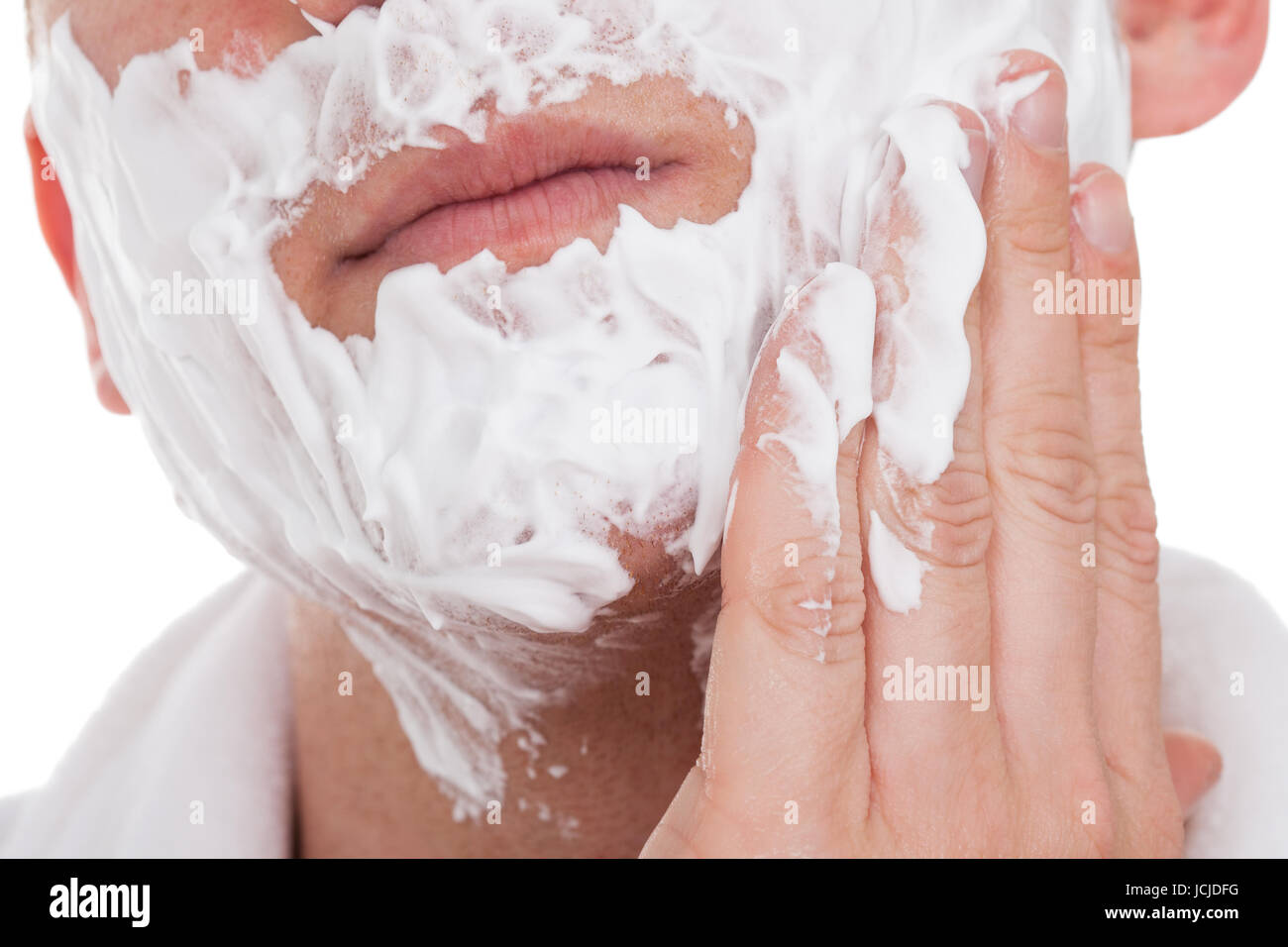 Closeup shot male shaving hi-res stock photography and images - Alamy