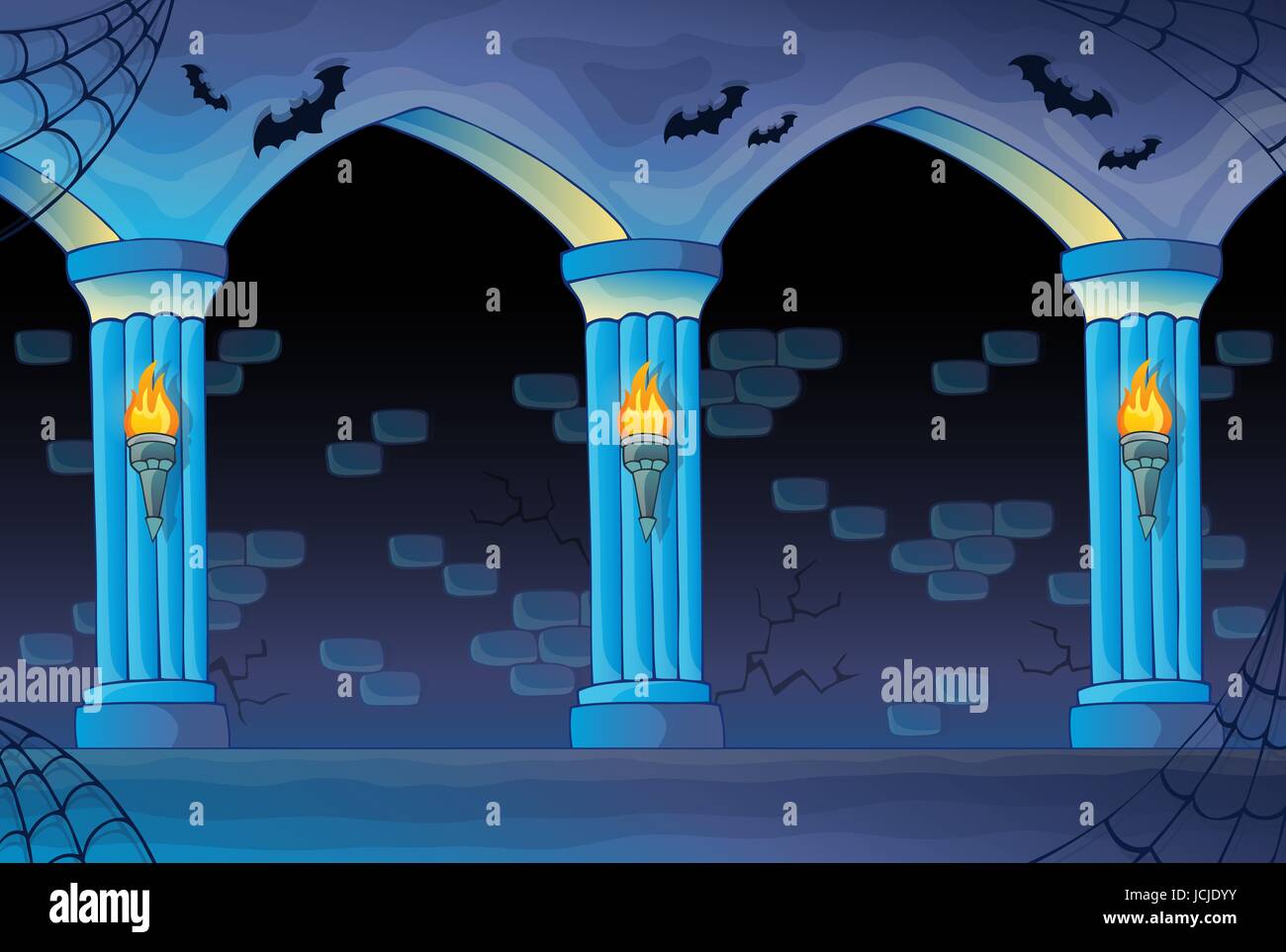 Haunted castle interior background - picture illustration Stock Photo ...