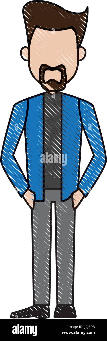 drawing cartoon man standing character male Stock Vector Image & Art ...
