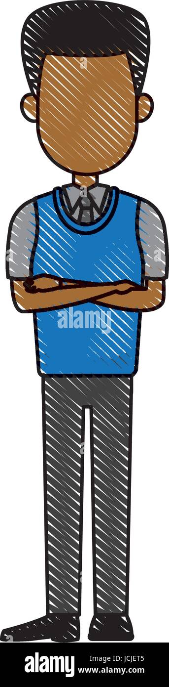 drawing cartoon man standing character male Stock Vector Image & Art ...