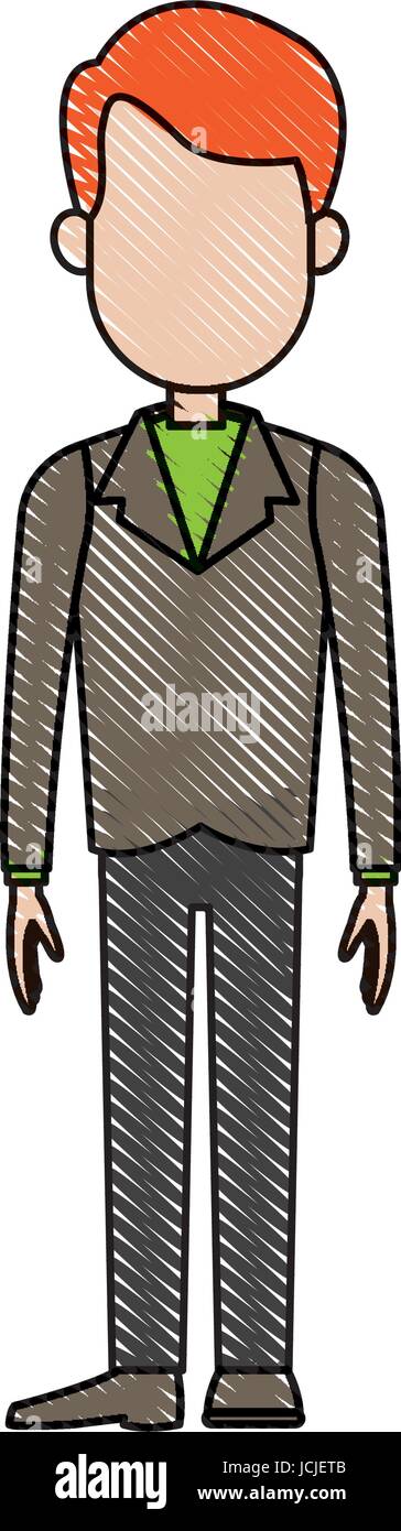 drawing cartoon man standing character male Stock Vector Image & Art ...