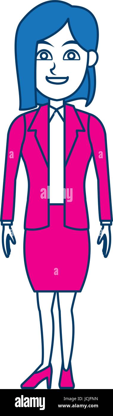 cartoon woman standing business employee character Stock Vector Image ...