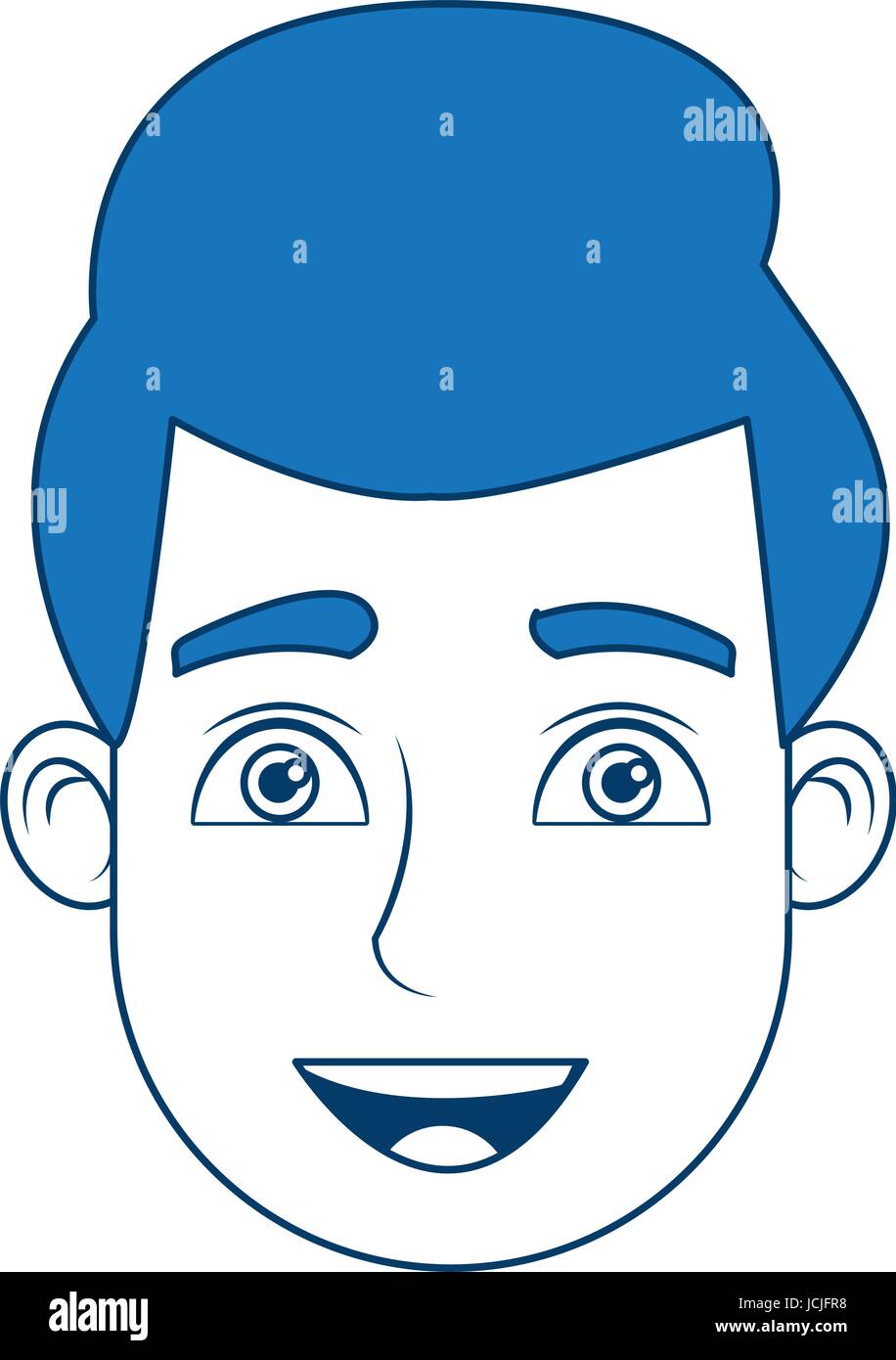 man cartoon with blue hair face portrait Stock Vector Image & Art - Alamy