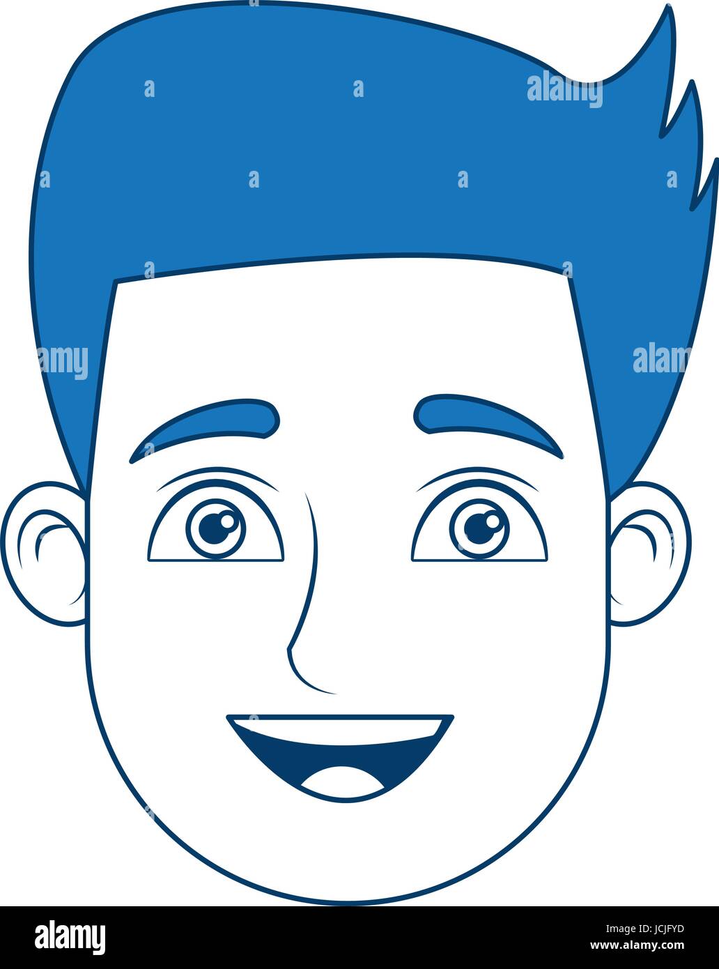 man cartoon with blue hair face portrait Stock Vector Image & Art - Alamy