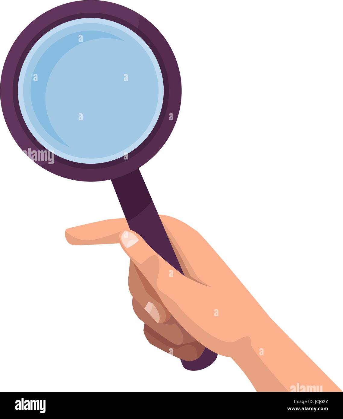 Hand holding magnifying glass reading Stock Vector Images - Alamy