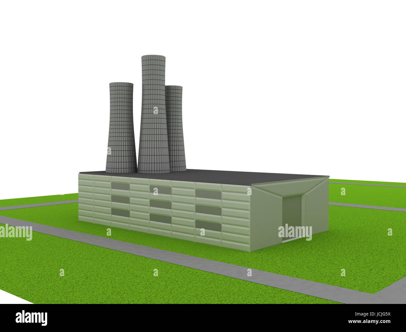 Illustration of Power station isolated on white Stock Photo - Alamy